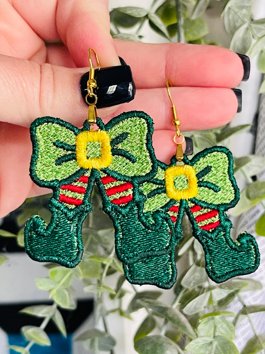 Elf Bow FSL Earrings - In the Hoop Freestanding Lace Earrings – Designs By Babymoon