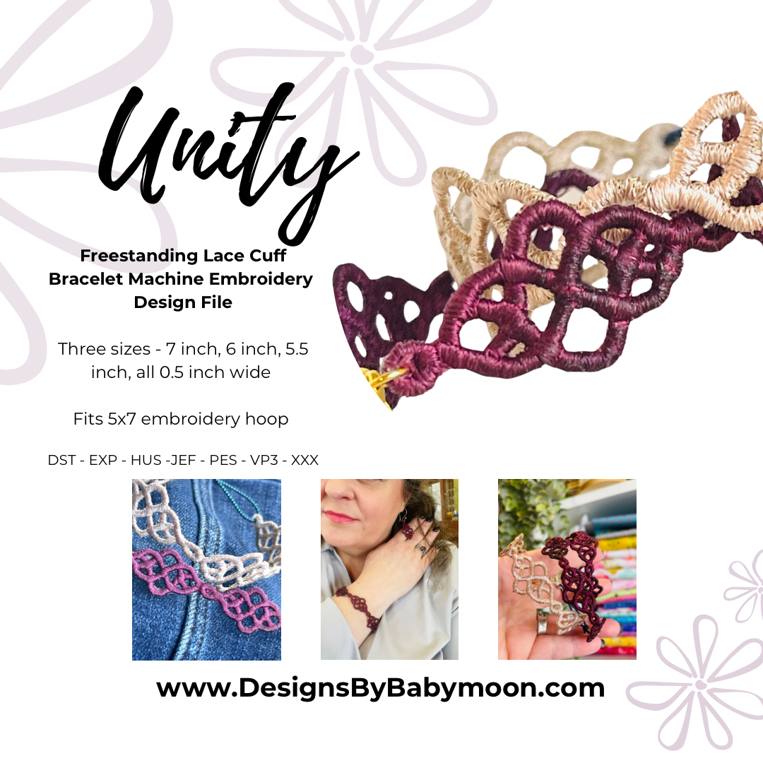 FSL Unity Cuff Bracelet Length - In the Hoop Freestanding Lace Bracele – Designs By Babymoon