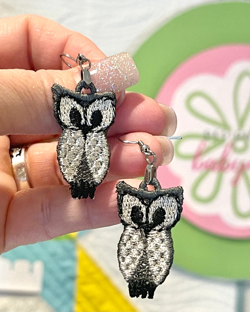 Curious Owl FSL Earrings-In the Hoop Freestanding Lace Earrings – Designs By Babymoon