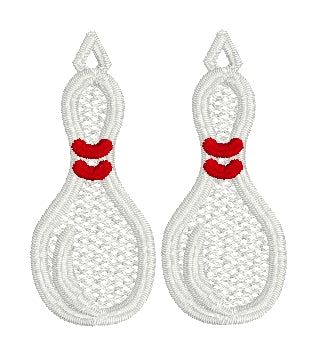 Bowling Pins FSL Earrings - In the Hoop Freestanding Lace Earrings ...