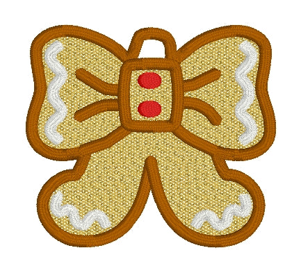 Gingerbread Bow Freestanding Lace Ornament Suncatcher or Bookmark for ...