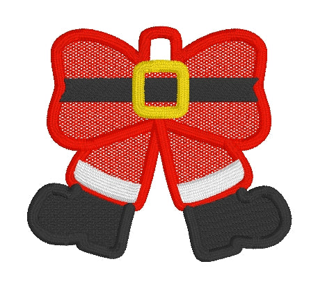 Santa Bow Freestanding Lace Ornament Suncatcher or Bookmark for 4x4 Ho ...