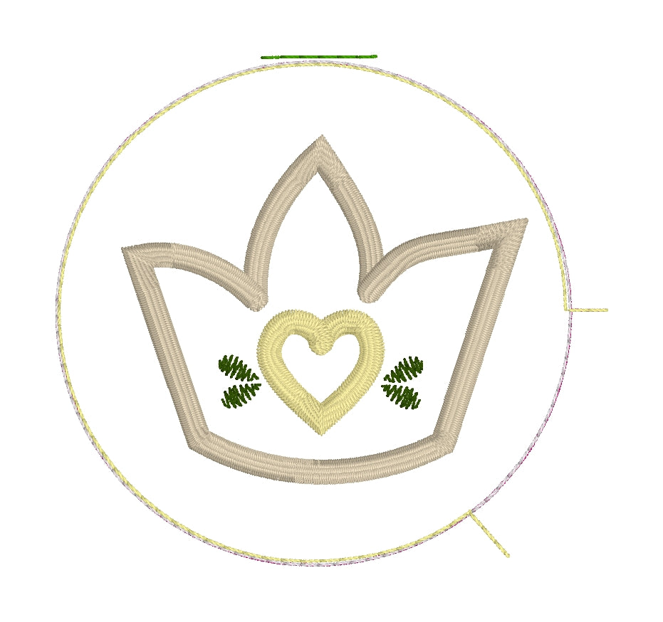 Princess Crown Applique Fluffy Puff Design Set- In the Hoop Embroidery ...