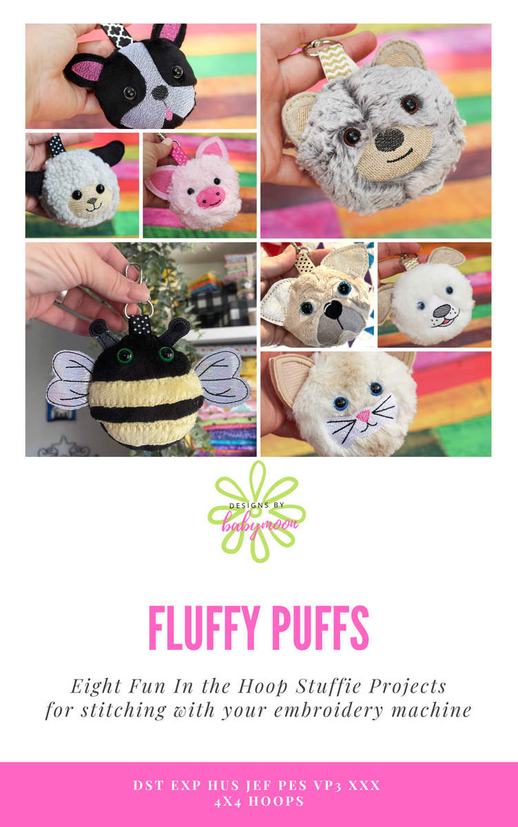 Fluffy Puffs Projects Bundle Set -Eight In the Hoop Designs – Designs ...