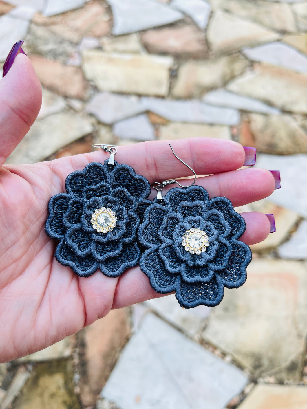 Poppy FSL Rivet Earrings - In the Hoop Freestanding Lace Earrings ...