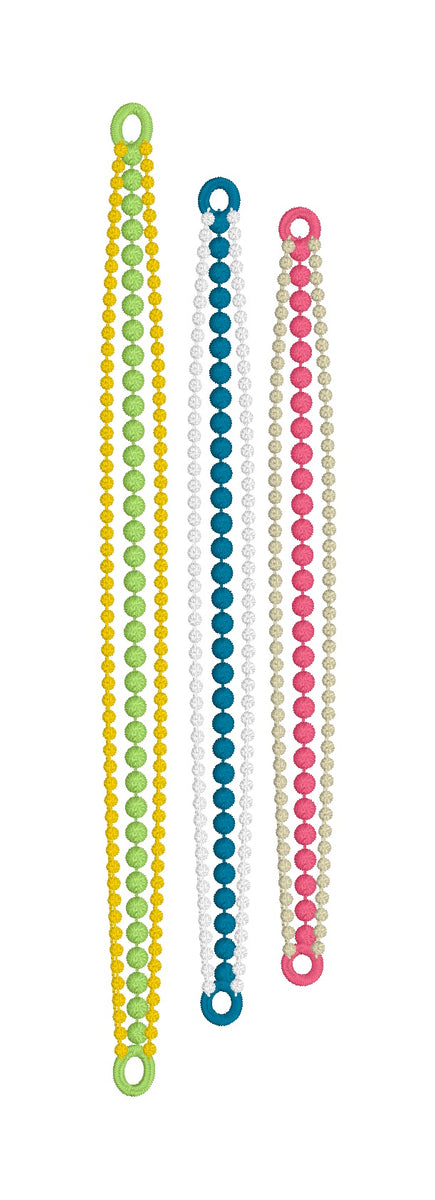 2 Color FSL TRIPLE Bling Strings Bracelet Length - In the Hoop Freesta ...