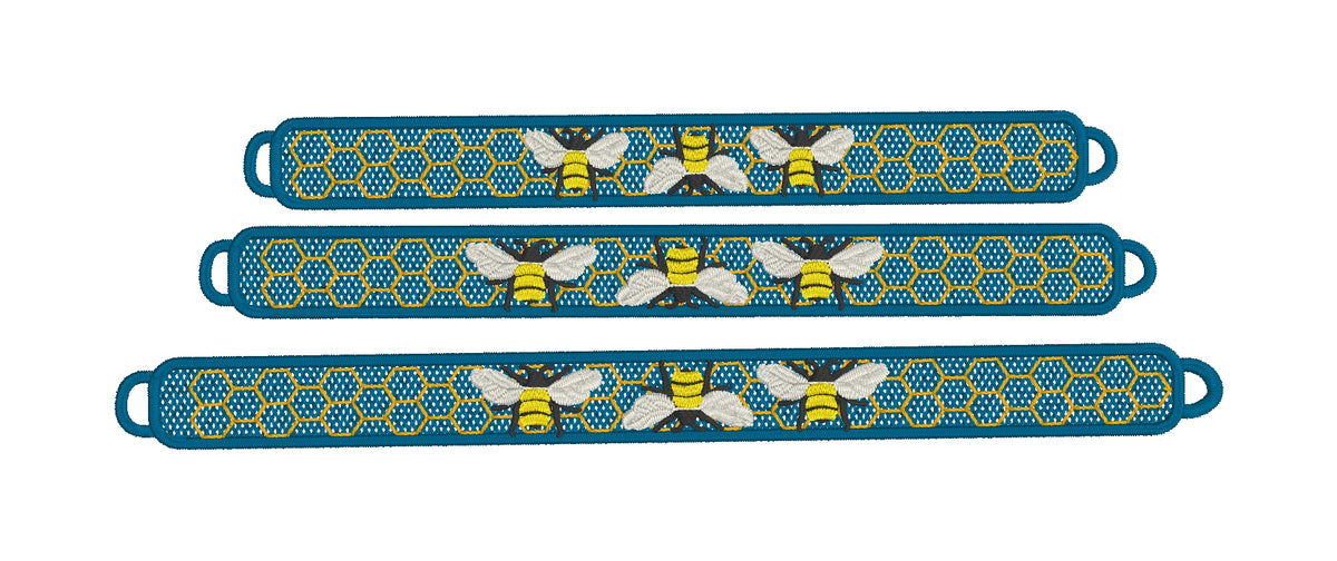 FSL Friendship Bracelet Bees- In the Hoop Freestanding Lace Bracelet i ...