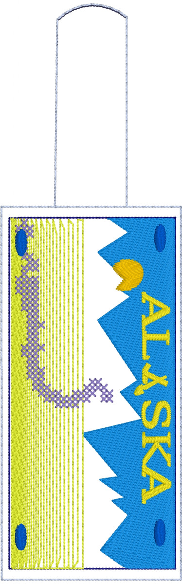 Alaska Plate Embroidery Snap Tab – Designs By Babymoon