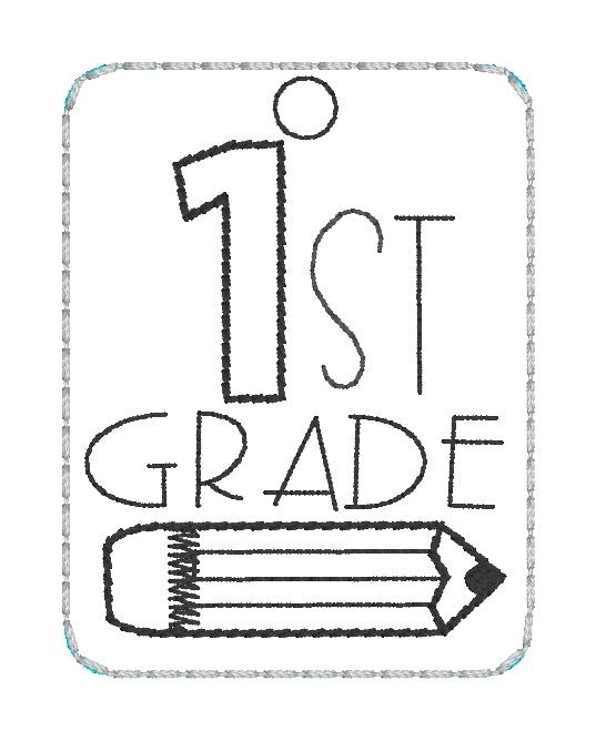 Grade School Tags and Eyelets - 1st Grade- 4x4 and 5x7 Hoops - 4 Desig ...