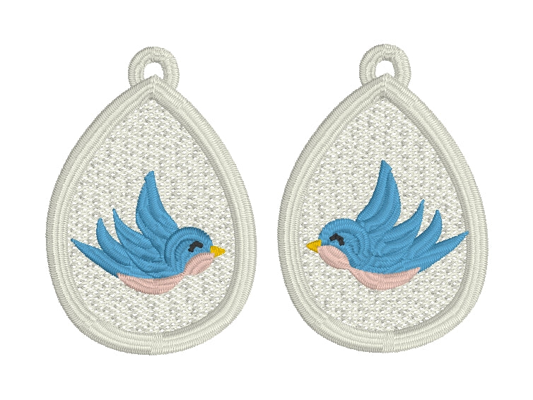 Bluebird Teardrop FSL Earrings - In the Hoop Freestanding Lace Earring ...