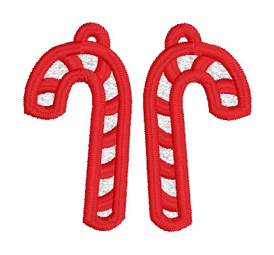 Candy Cane FSL Earrings - In the Hoop Freestanding Lace Earrings ...