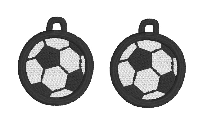 Soccer Ball FSL Earrings - Freestanding Lace Earring Design - In the H ...