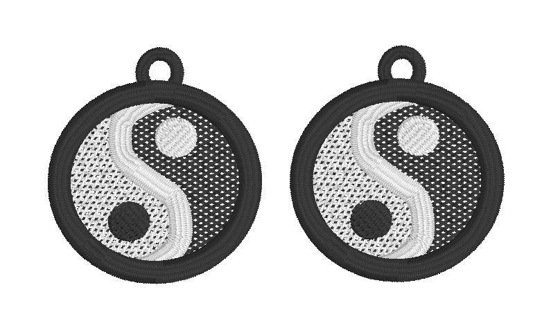Yin Yang FSL Earrings - In the Hoop Freestanding Lace Earrings ...
