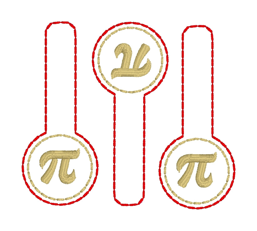 Pi Day Snap Tab In the Hoop embroidery design - Digital Design for Emb ...