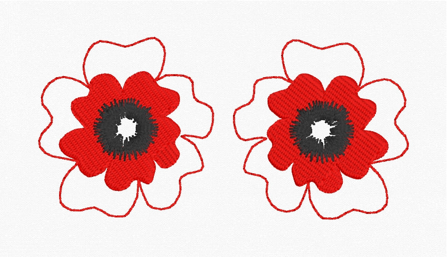 Poppy Crystal Rivet Earrings - Two sizes for 4x4 hoops – Designs By ...