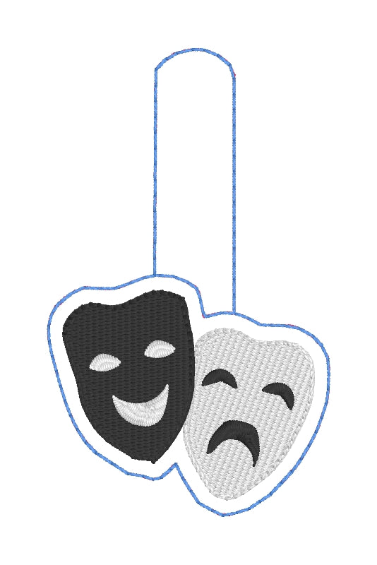 Theater Drama Mask Snap Tab SET for 4x4 hoops – Designs By Babymoon