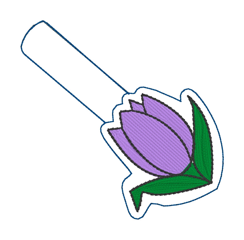 Tulip snap tab embroidery design – Designs By Babymoon