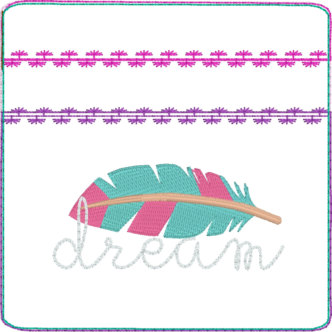 Dream Feather Zipper Pouch 4x4 – Designs By Babymoon
