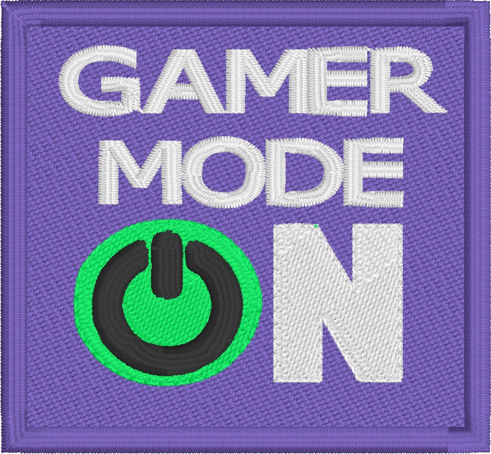 Gamer Mode ON Patch embroidery design – Designs By Babymoon