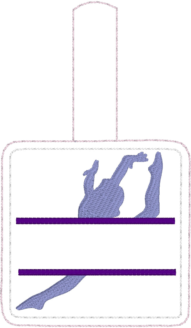 Gymnastics snap tab Personalized Tag for 4x4 hoops – Designs By Babymoon