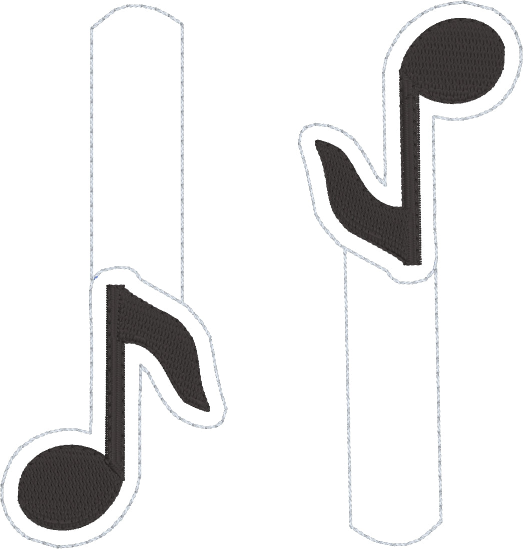 Music Note snap tab In The Hoop embroidery design – Designs By Babymoon