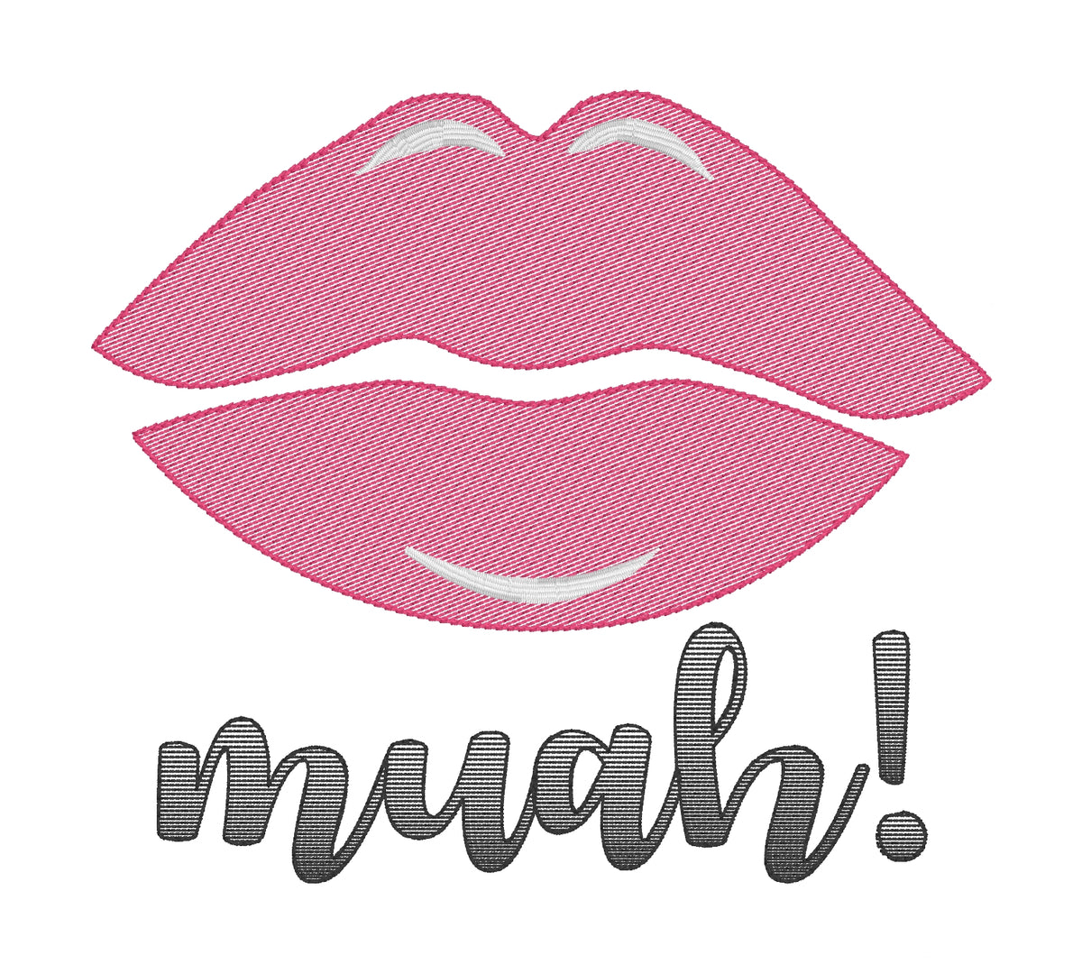 Lips Muah! Sketch Word Art Embroidery Design – Designs By Babymoon