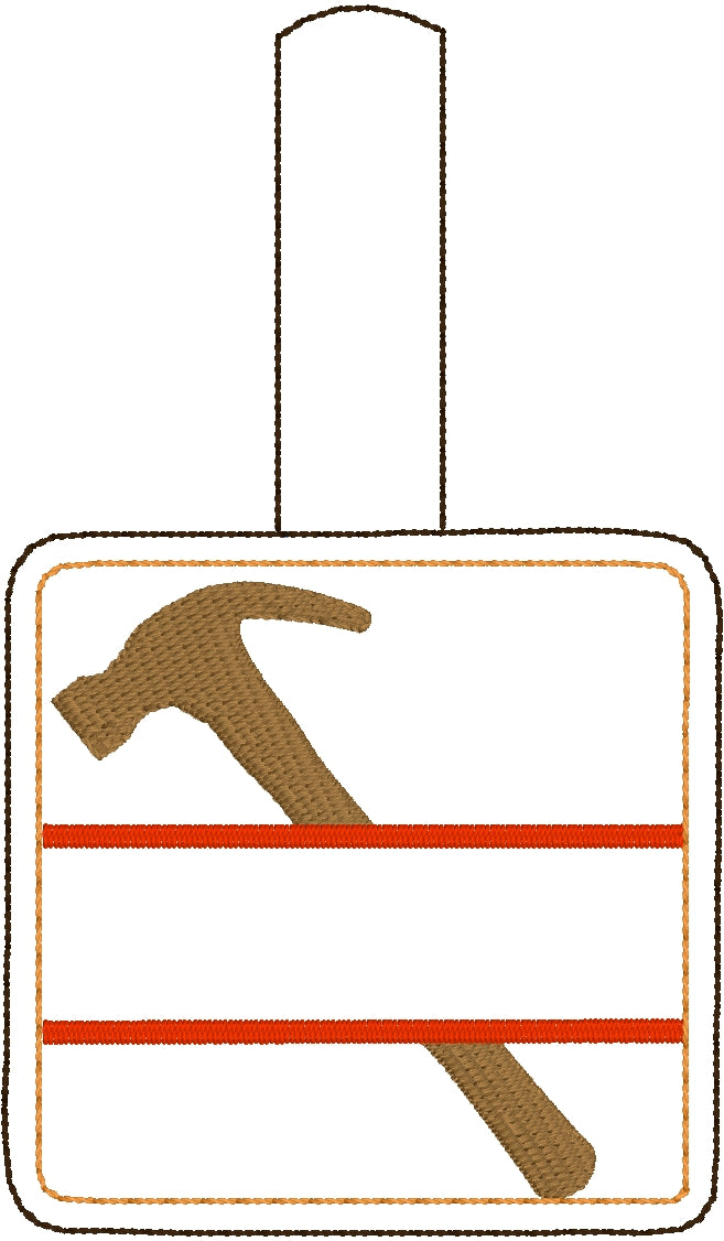 Hammer snap tab Personalized Bag Tag for 4x4 hoops – Designs By Babymoon