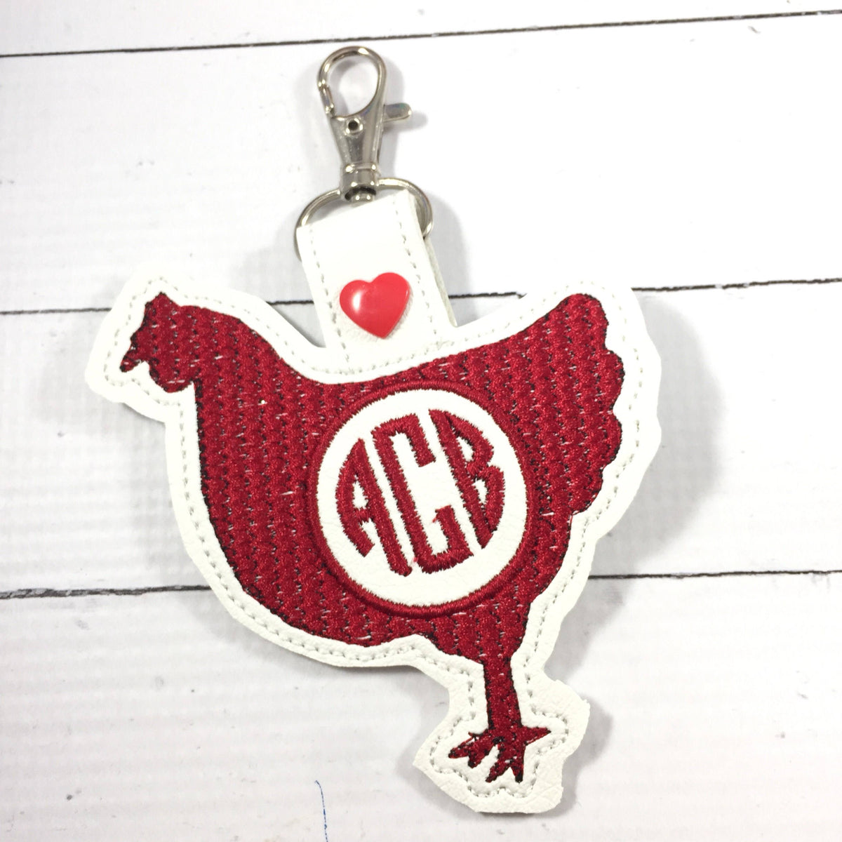 Monogram blank CHICKEN tag snap tab for 4x4 hoops – Designs By Babymoon