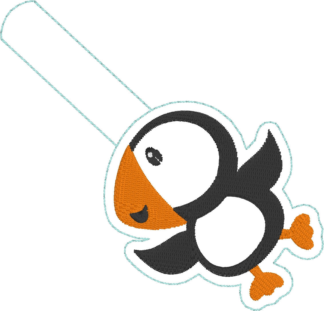 Puffin Snap Tab In the Hoop Embroidery design – Designs By Babymoon