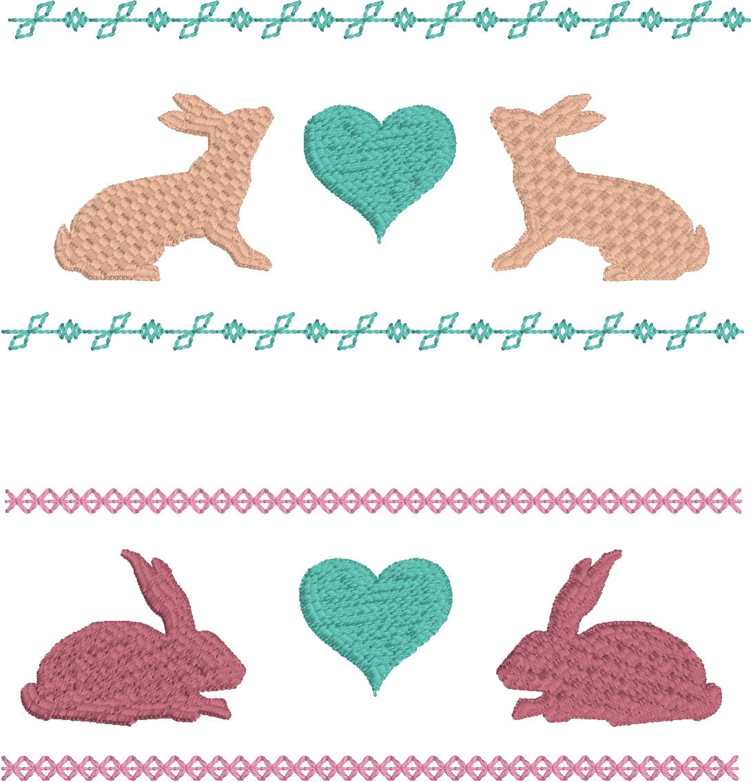 Bunny Borders Embroidery Design Set 4x4 and 5x7 sizes included ...