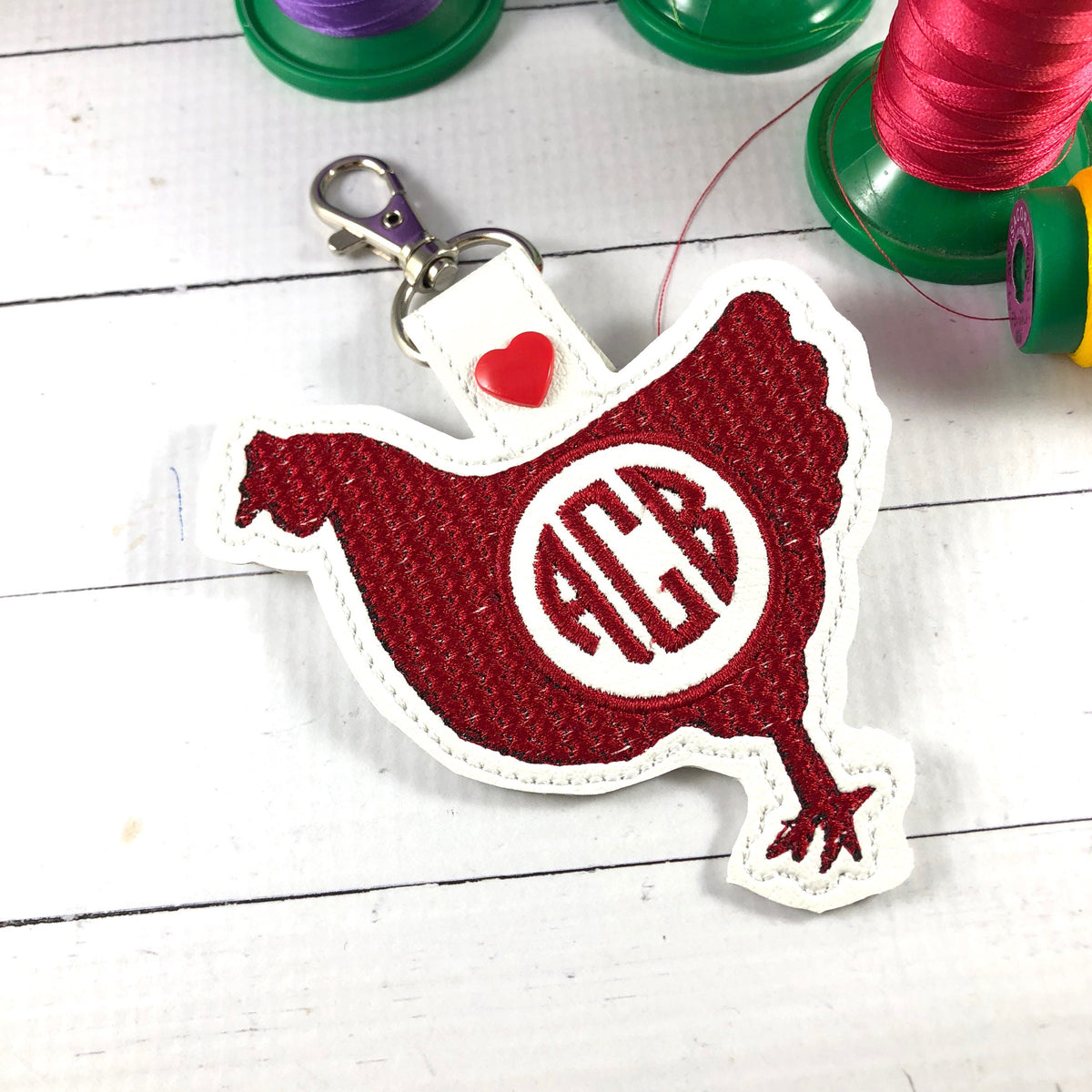 Monogram blank CHICKEN tag snap tab for 4x4 hoops – Designs By Babymoon