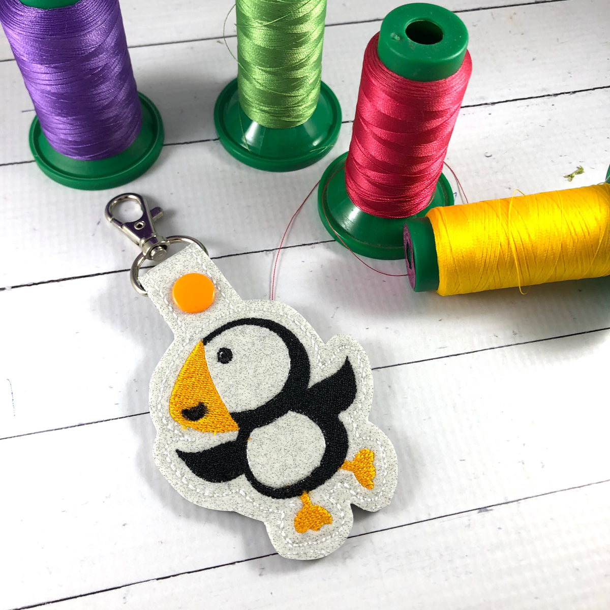 Puffin Snap Tab In the Hoop Embroidery design – Designs By Babymoon