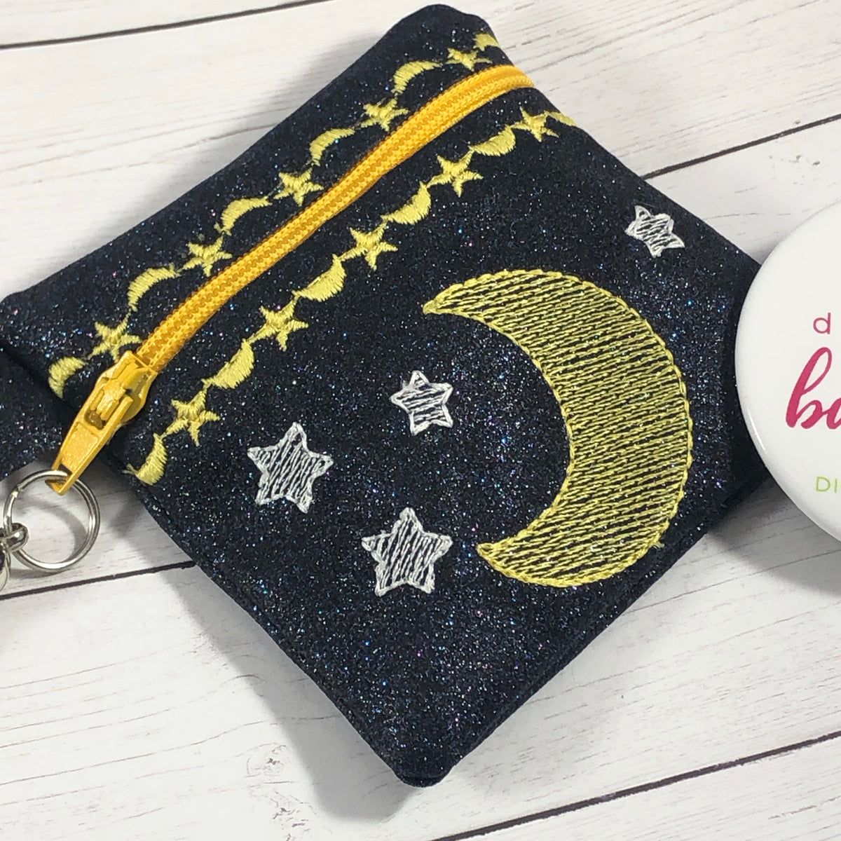 Moon and Stars Zipper Pouch 4x4 – Designs By Babymoon