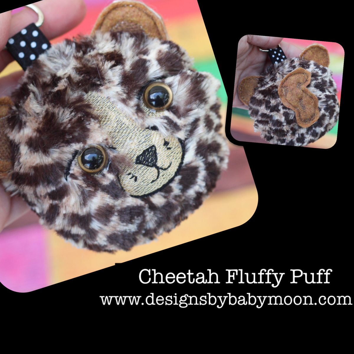 Cheetah Fluffy Puff - In the Hoop Embroidery Design – Designs By Babymoon