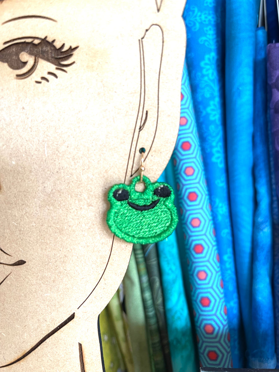 Froggy Face FSL Earrings - In the Hoop Freestanding Lace Earrings ...