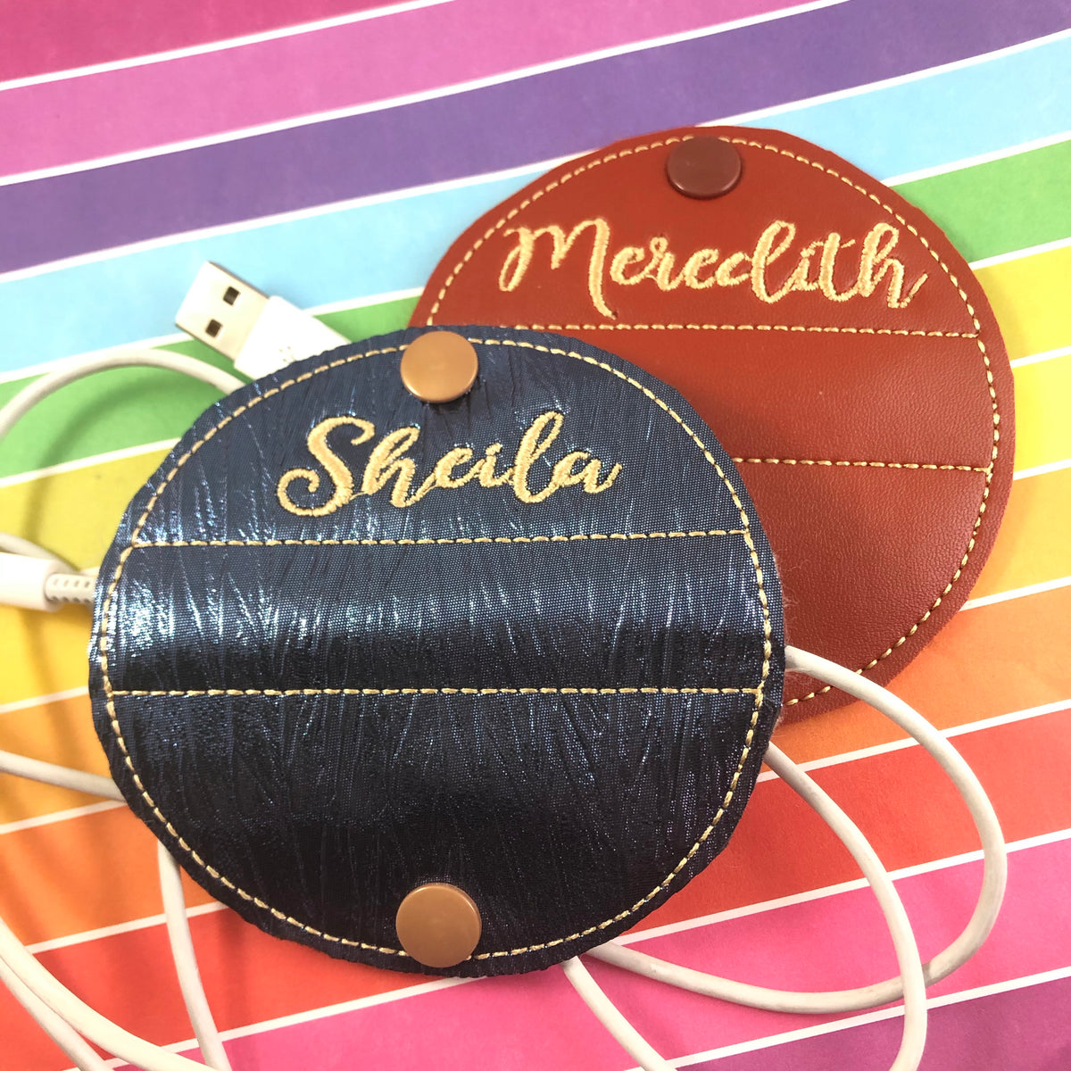 Cord Taco - Foldover Cord Wrap ITH Snap Project 4x4 - TWO STYLES INCLU ...