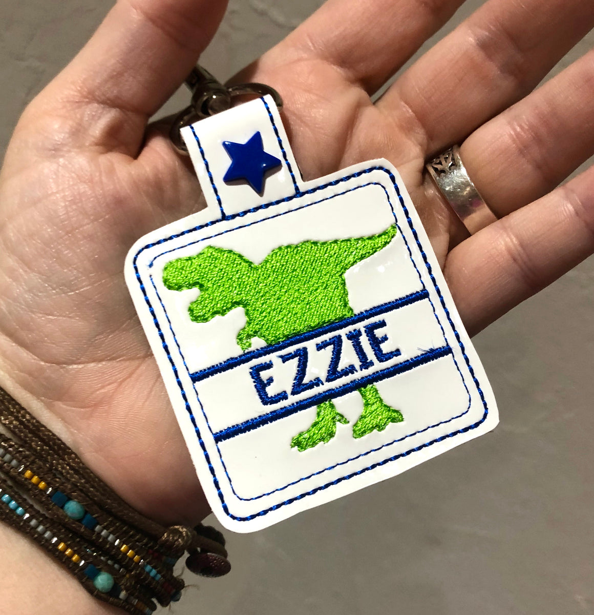 Dinosaur Tyrannosaurus Rex T-Rex Name Tag for 4x4 hoops – Designs By ...