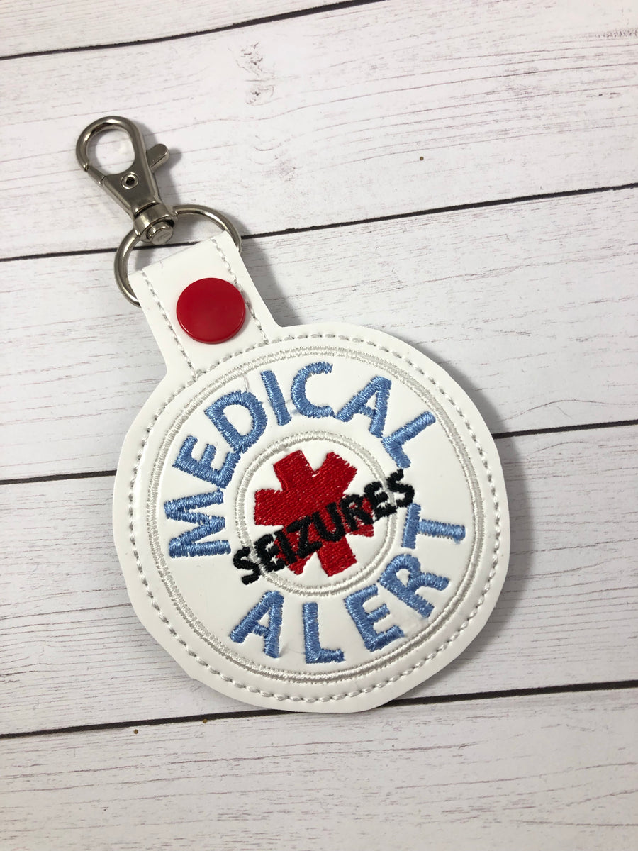Medical Alert SEIZURES snap tab embroidery design – Designs By Babymoon