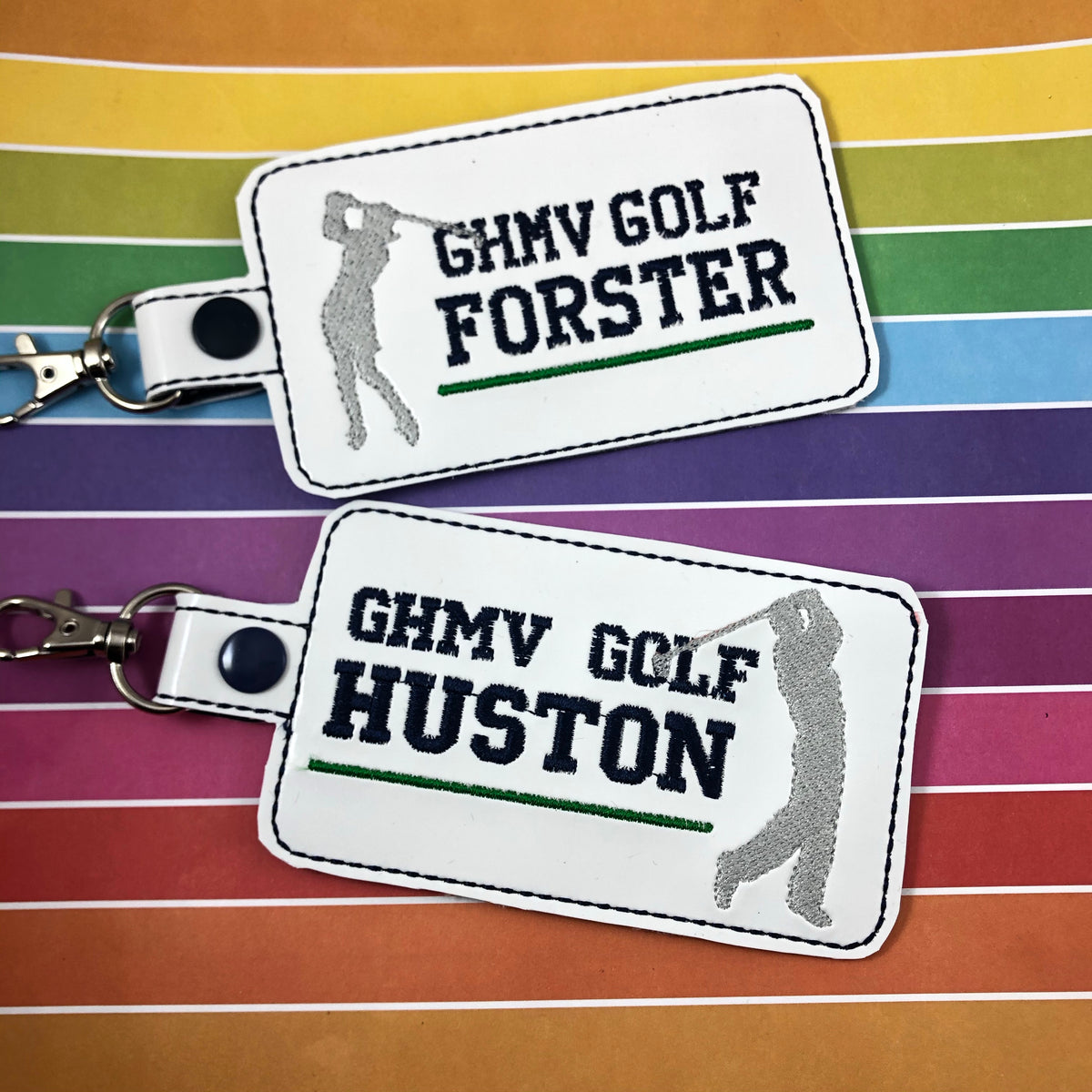 Guy and Girl GOLF Name Tag BLANK Snap Tab and Eyelet Tag Design ...