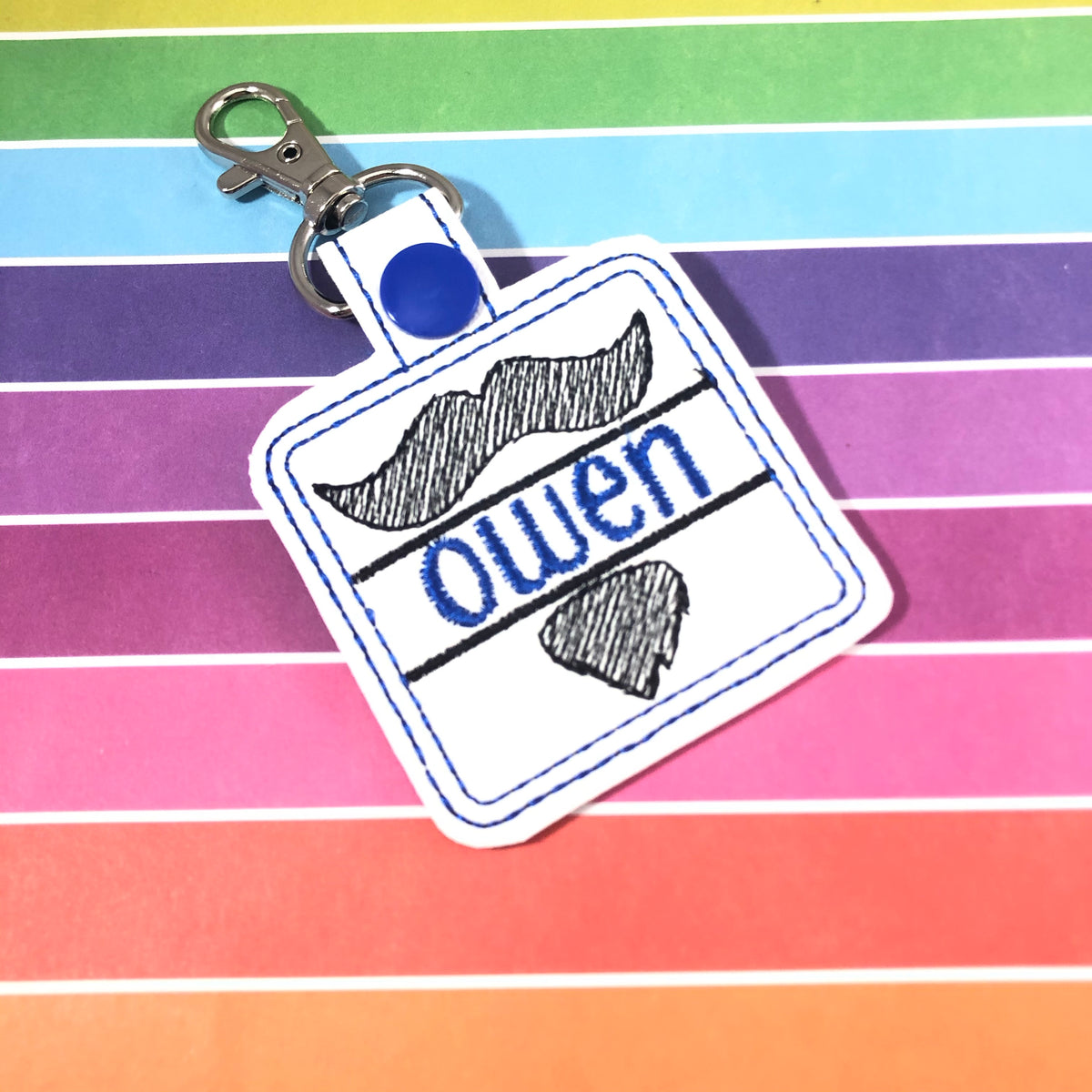 Monopoly Man Mustache snap tab Personalized Tag for 4x4 hoops – Designs ...