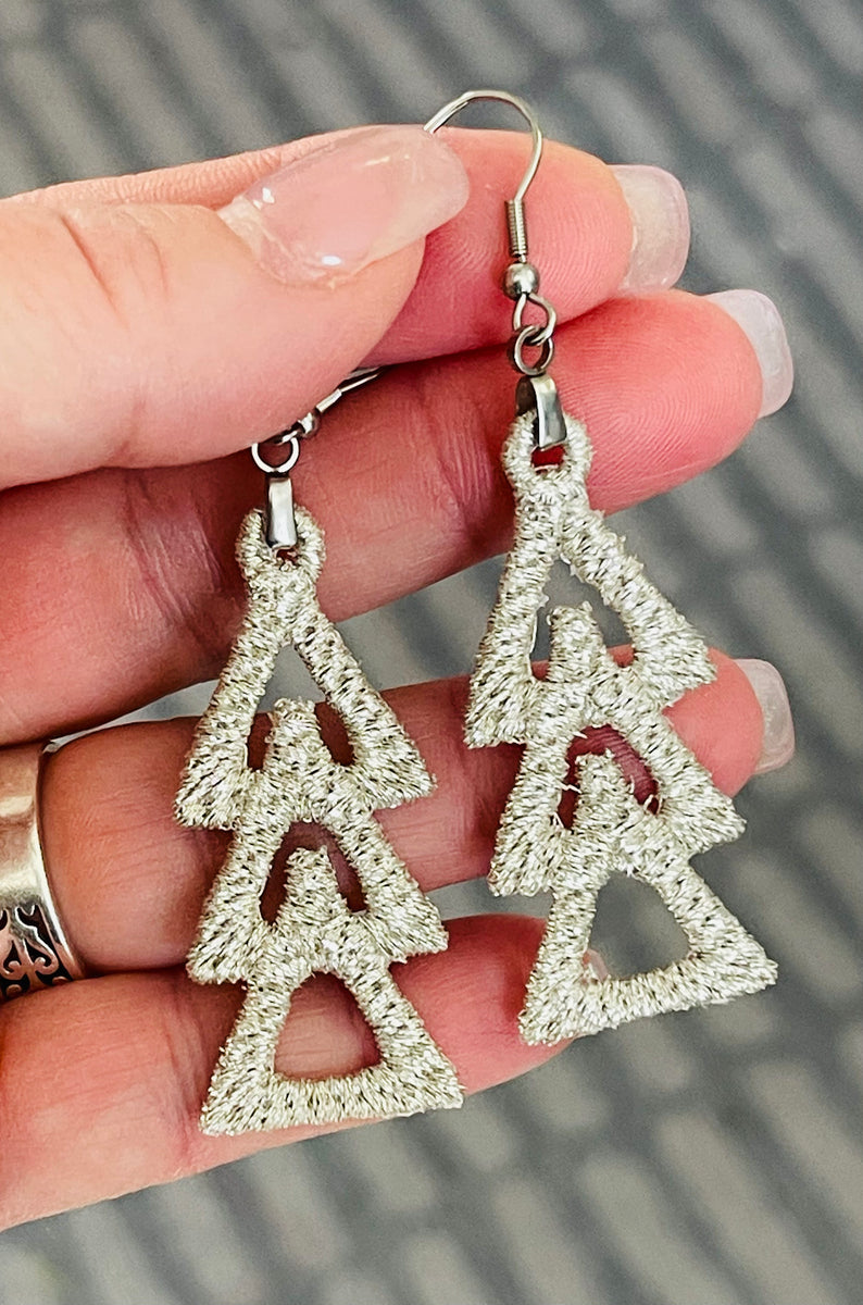 Triangle Trio FSL Earrings - In the Hoop Freestanding Lace Earrings ...