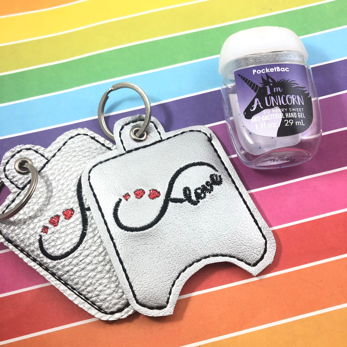 Infinity Love Hand Sanitizer Holder Eyelet Version In the Hoop Embroid ...