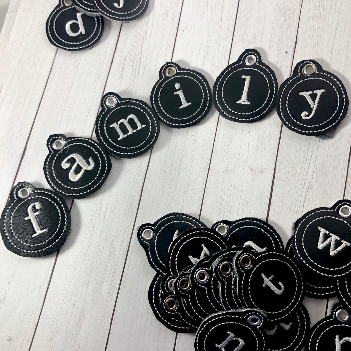 Typewriter Alphabet Eyelet Charm Tag Lower Case BUNDLE SET – Designs By ...