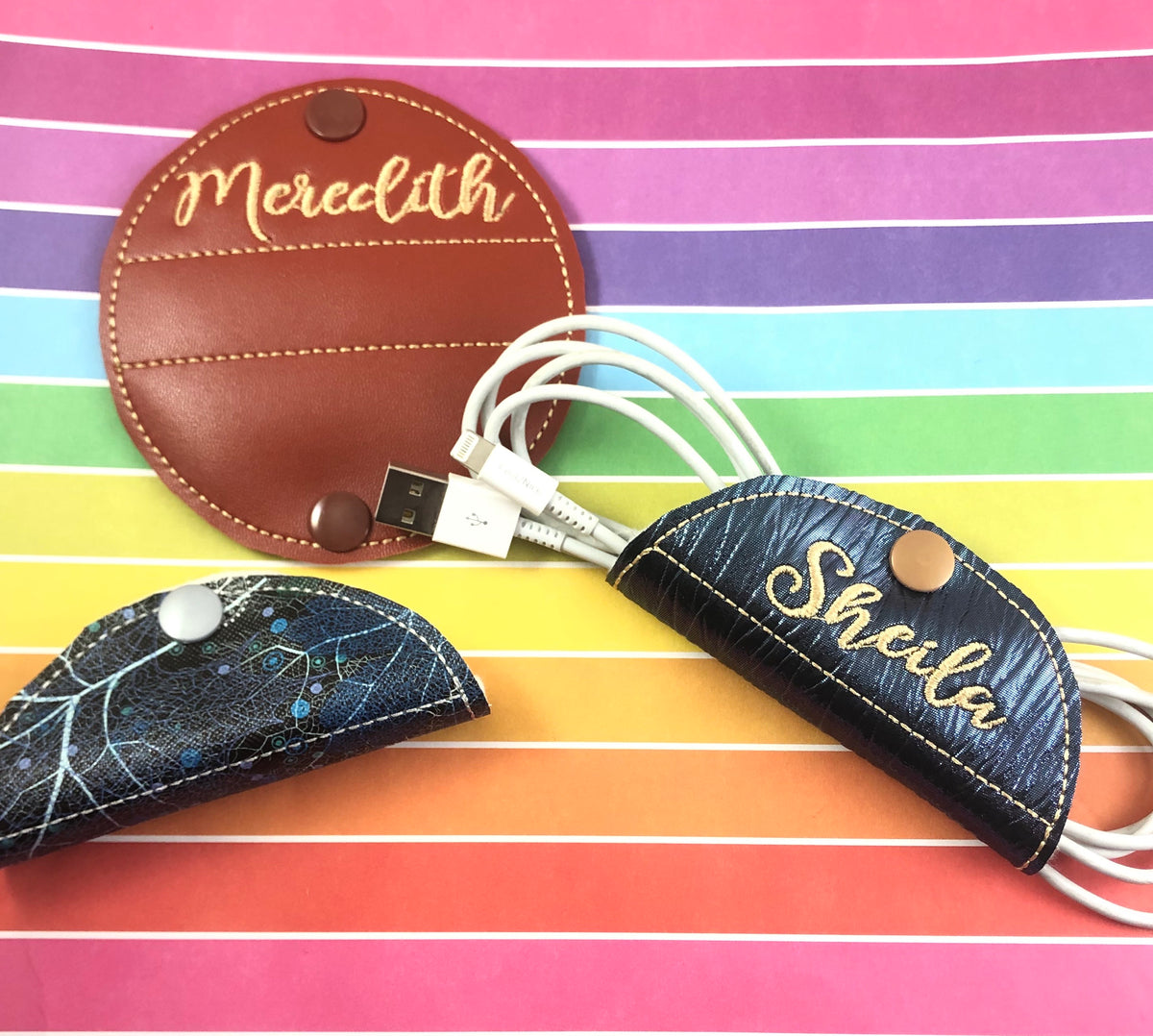 Cord Taco - Foldover Cord Wrap ITH Snap Project 4x4 - TWO STYLES INCLU ...