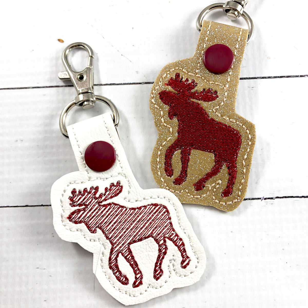 Moose snap tab embroidery design SKETCH and FILL Included – Designs By ...