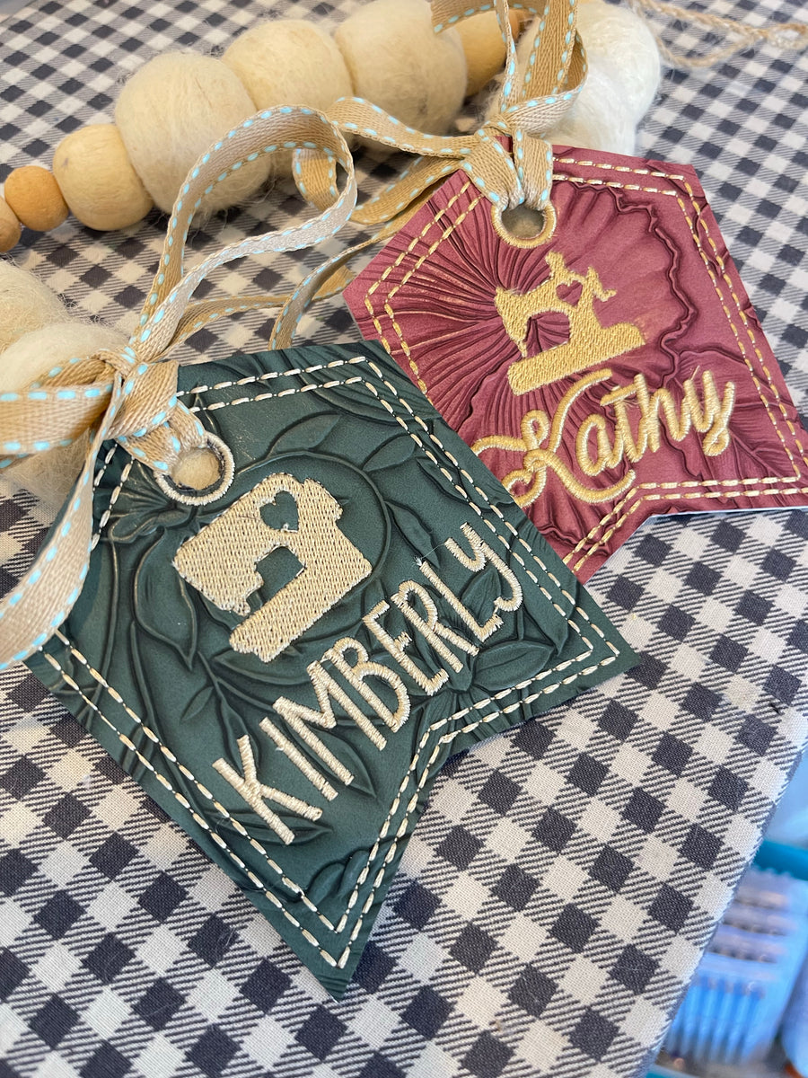 Sewing Machine Flag Tags - Personalizable Tags Set of TWO Designs ...