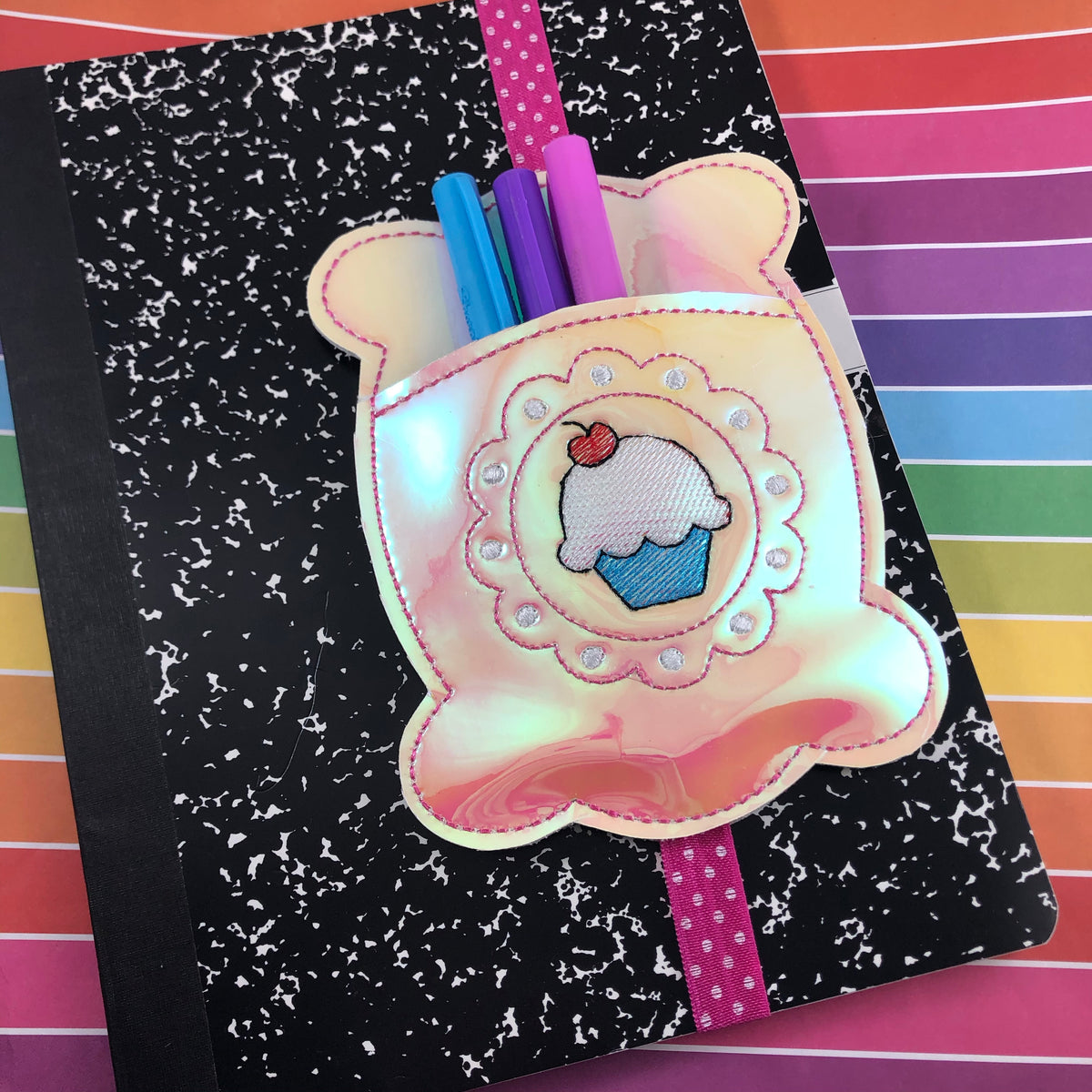 Cupcake Pen Pocket In The Hoop (ITH) Embroidery Design – Designs By ...