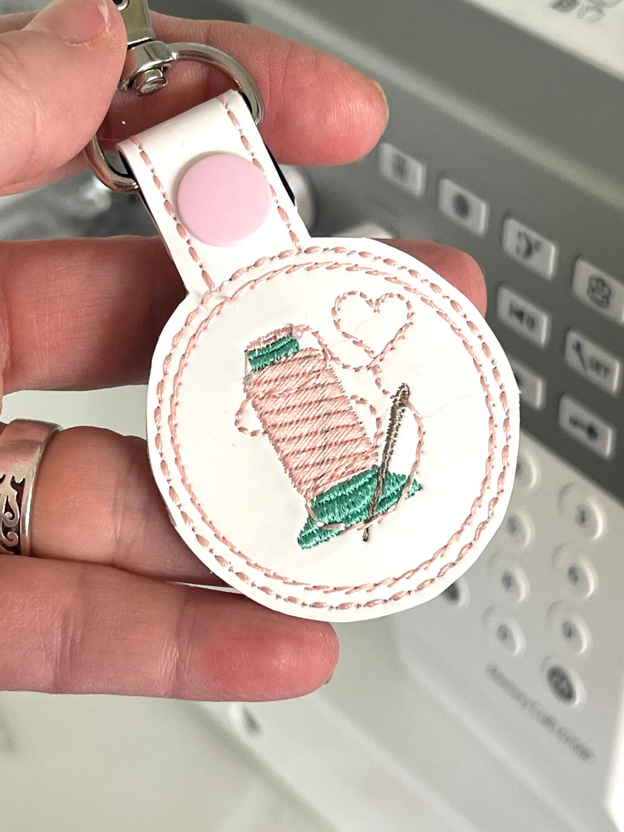 Sewing Love Thread Spool Snap Tab Keyfob for 4x4 hoops – Designs By ...