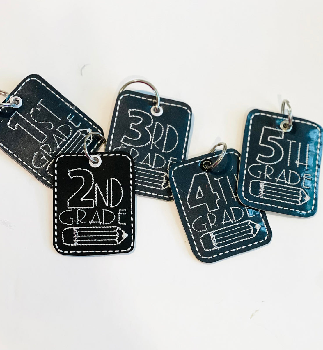 Bundle of Grade School Tags and Eyelets - 1st through 5th grade- 4x4 a ...