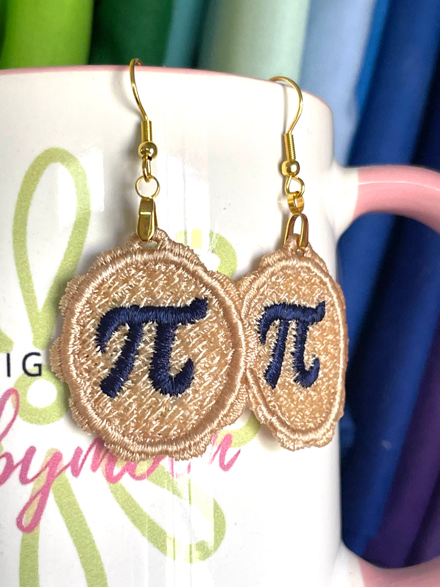 Pi Day Pie Shaped FSL Earrings - In the Hoop Freestanding Lace Earring ...